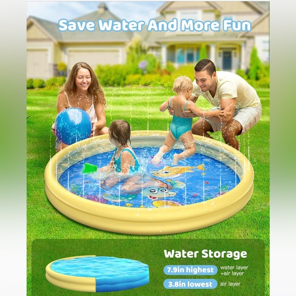 Swim | 68 Splash Pad Sprinkler For Kids Sprinkler Pool Inflatable ...